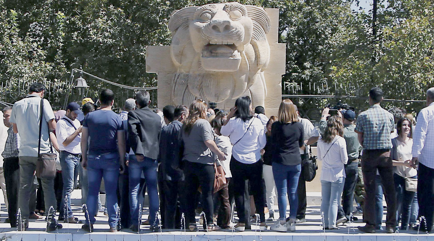Restored Palmyra lion on display in Damascus - Oman Observer