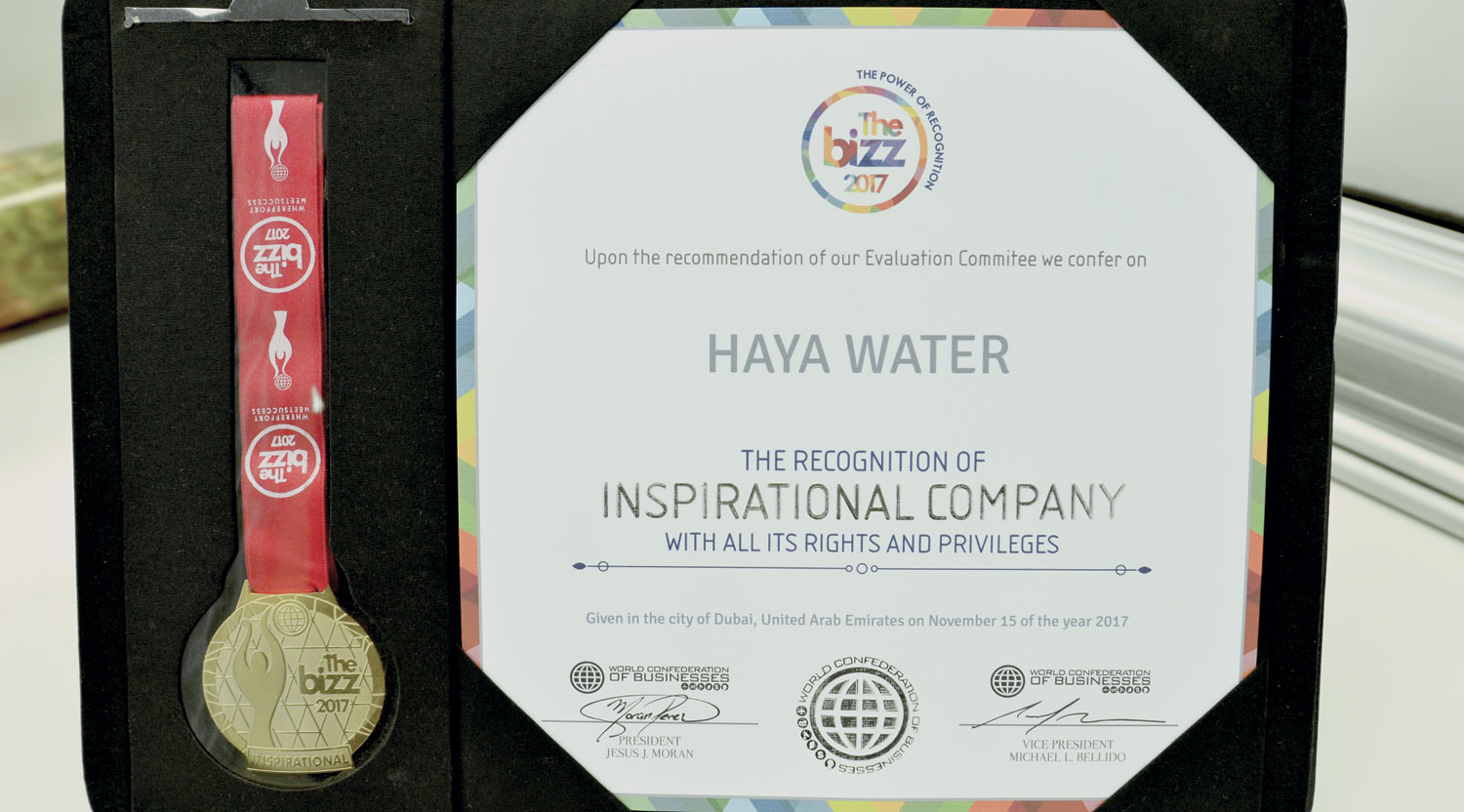 Haya Water wins Corporate Excellence Award for 2017 - Oman Observer
