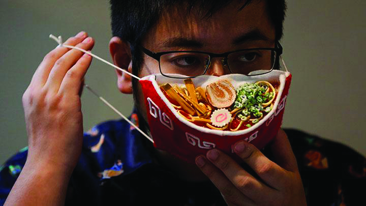 Japanese artist creates ramen face mask to complement fogged glasses ...