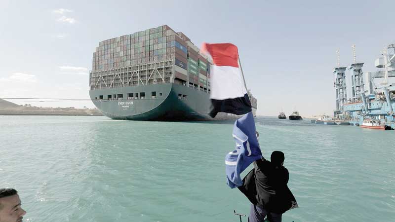 Suez Canal races to clear backlog as shipping convoys resume - Oman ...